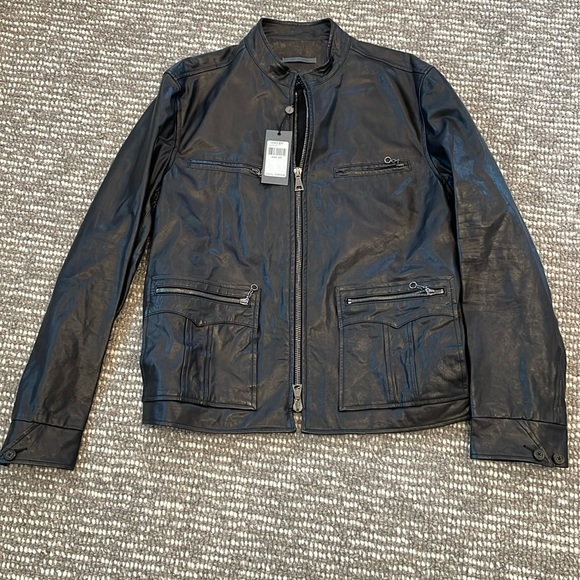 John Varvatos | Jackets & Coats | Mens Black Leather Jacket Brand New ...